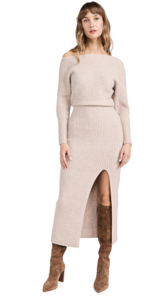 Line & Dot - Alta Sweater Dress Oatmeal M
