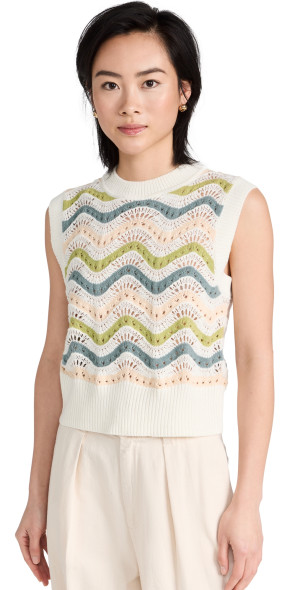RAILS - Mabel Sweater Vest Crochet Stripe XL