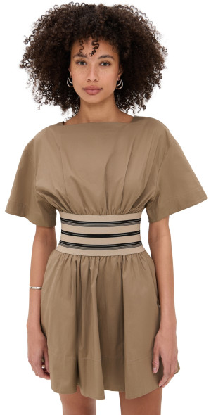 STAUD - Amy Mini Dress Taupe L