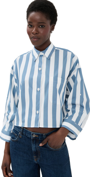 TWP - Next Ex Shirt WHITE / VINTAGE DENIM M/L