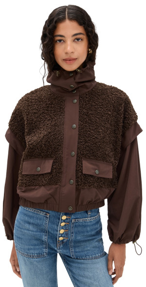 Ulla Johnson - Aidan Teddy Fleece Jacket Onyx L