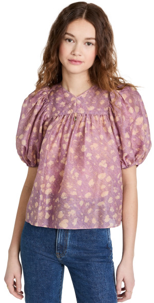 Ulla Johnson - Livana Blouse Lavender Handprint Dot 2