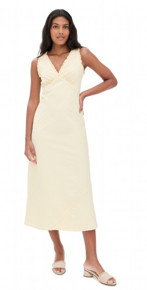 WAYF - Midi Dress Straw Yellow XS