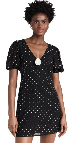 WAYF - Mini Slip Dress Black Polka-Dot M