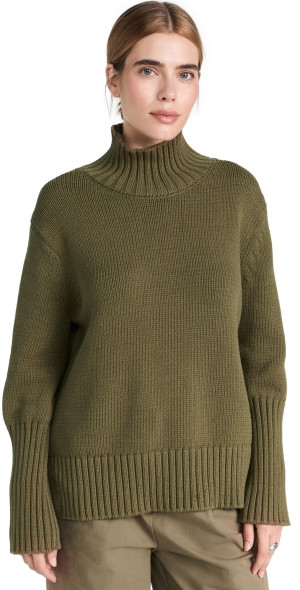 White + Warren - White + Warren Core Spun Cotton High Rib Turtleneck ...