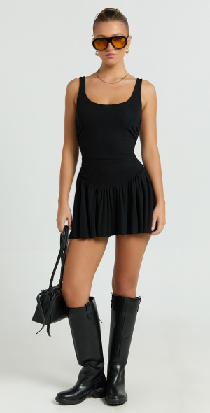 Lioness - - Field of Dreams Mini Dress in Onyx