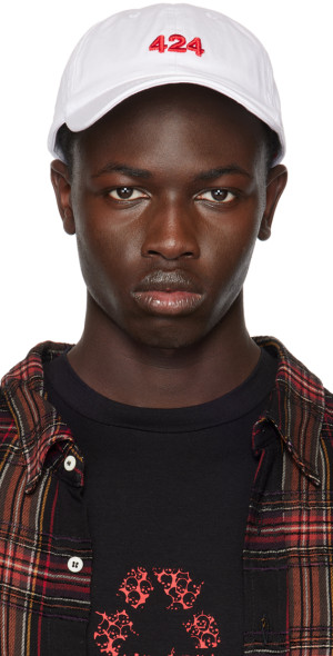 424 - White Embroidered Cap