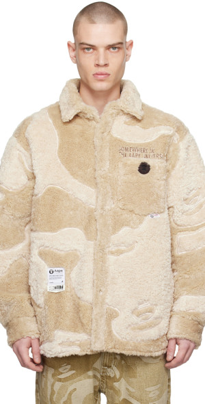AAPE by A Bathing Ape - Beige Moonface Patch Jacket