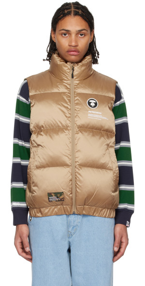 AAPE by A Bathing Ape - Gold Printed Down Vest