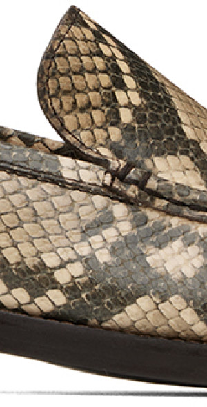 Acne Studios - Beige Snake Print Leather Loafers