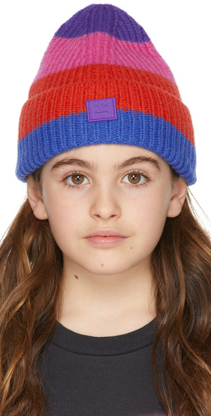 Acne Studios - Kids Multicolor Wool Striped Beanie
