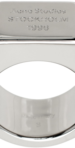 Acne Studios - Silver Logo Engraved Ring