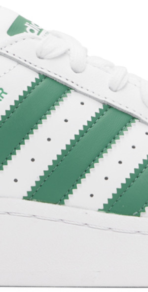 adidas Originals - White & Green Superstar XLG Sneakers