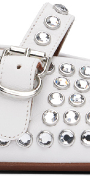 ALAÏA - White Strass Lambskin Ballerina Flats