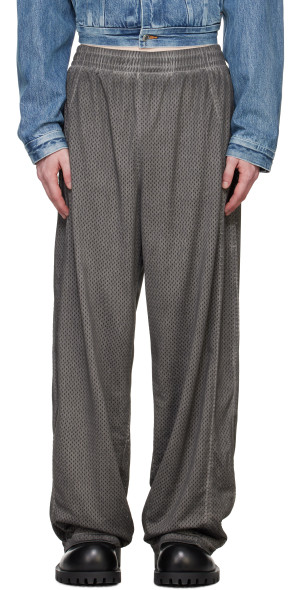 Alexander Wang - Gray Perforated Mesh Track Pants