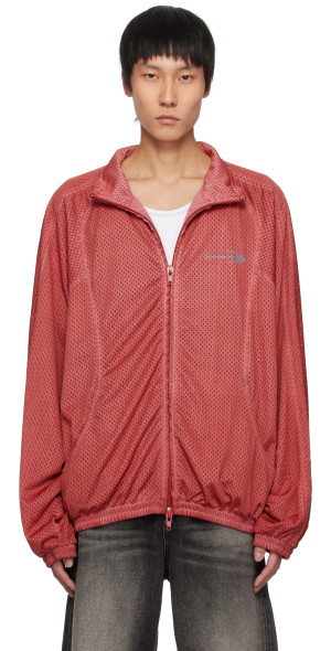 Alexander Wang - Red Perforated Mesh Track Jacket