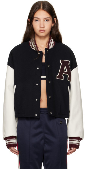 AMBUSH - Navy Cropped Stadium Bomber Jacket