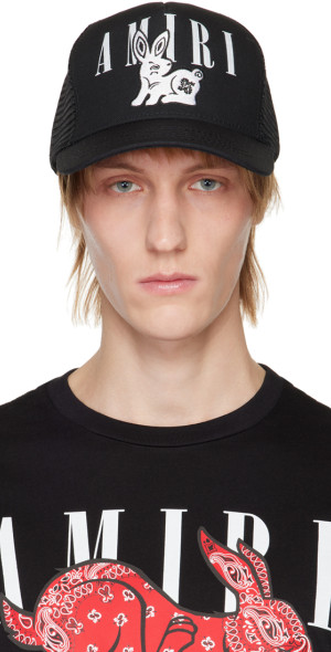 AMIRI - Black Bandana Rabbit Trucker Cap