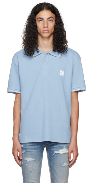 AMIRI - Blue Embroidered Polo