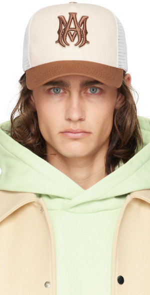AMIRI - Brown & Beige Two Tone 'MA' Trucker cap