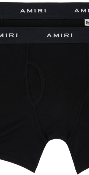 AMIRI - Two-Pack Black Logo Patch Boxer Briefs