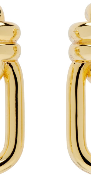 ANINE BING - Gold Signature Link Double Cross Earrings