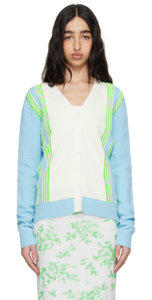 Anna Sui - Blue & White Amalfi Knit Cardigan