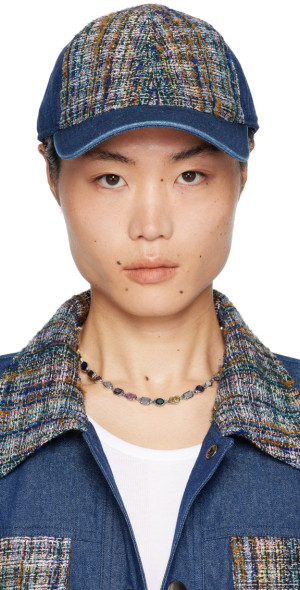 Anna Sui - SSENSE Exclusive Blue Denim Cap