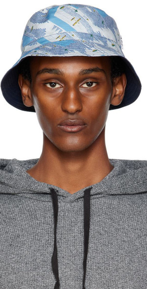 A.P.C. - Blue Reversible Bob Mark Bucket Hat