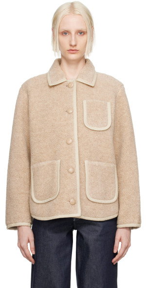 A.P.C. - Taupe Esther Faux-Shearling Jacket