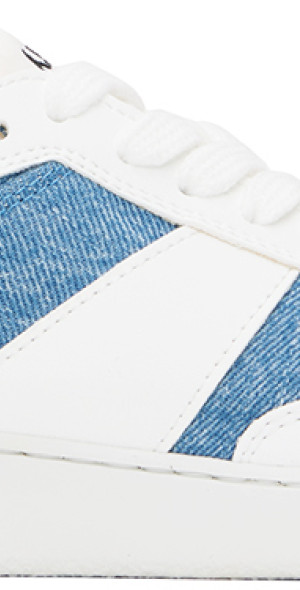 A.P.C. - White & Blue Plain Sneakers