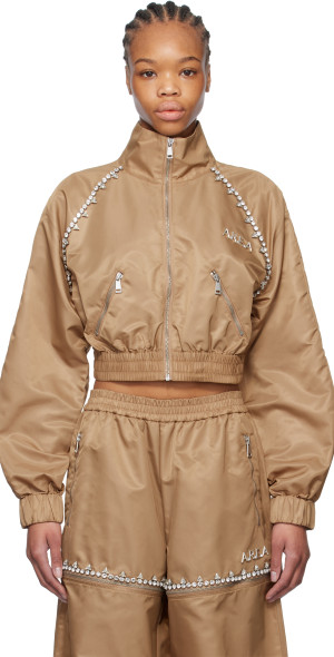 AREA - Tan Crystal Trim Track Jacket