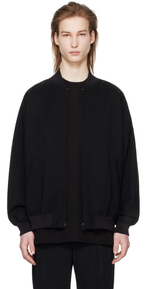 ATON - Black Zip Bomber Jacket