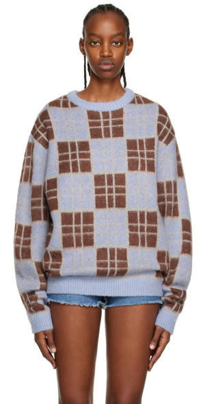 Awake NY - Blue & Brown Check Sweater