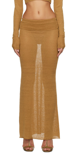 Aya Muse - Tan Lyca Maxi Skirt
