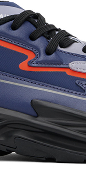 Balmain - Black & Blue Run-Row Leather Sneakers