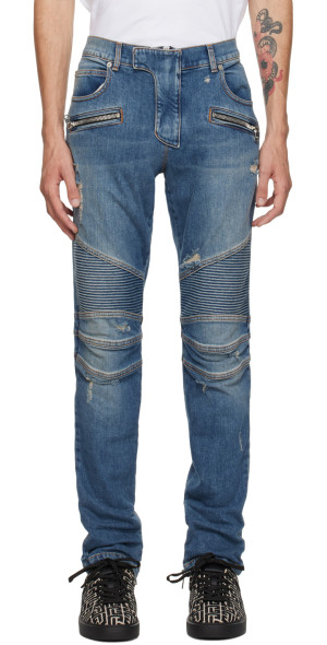 Balmain - Blue Biker Jeans