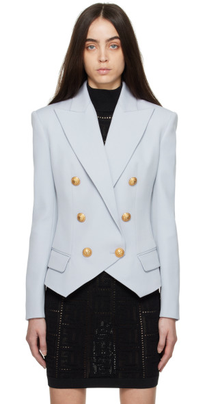 Balmain - Blue Double-Breasted Blazer