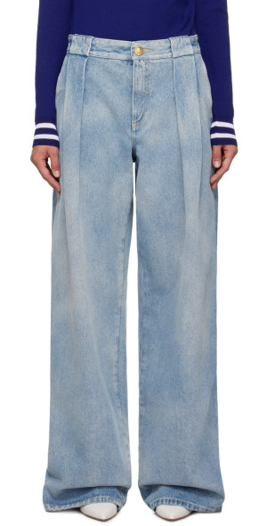 Balmain - Blue Pleated Jeans