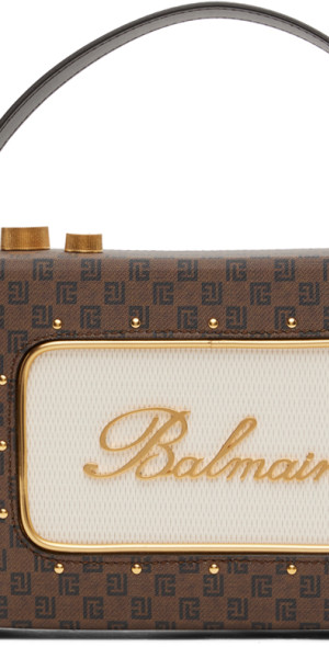 Balmain - Brown Radio Monogram Signature Bag
