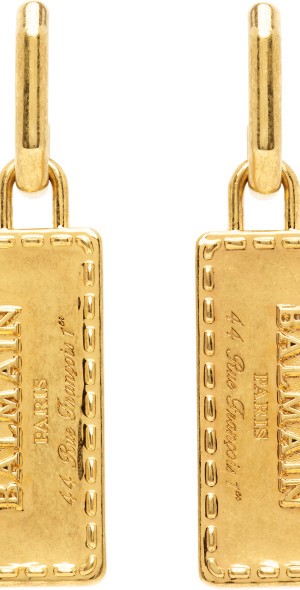 Balmain - Gold Signature Tubular Earrings