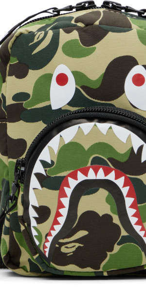 BAPE - Green ABC Camo Mini Shark Bag
