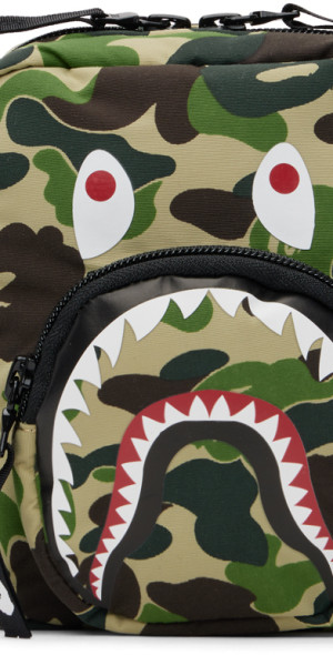 BAPE - Green Mini ABC Camo Shark Bag