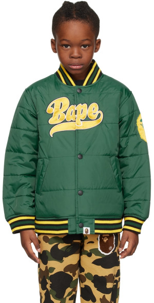 BAPE - Kids Green Patch Bomber Jacket