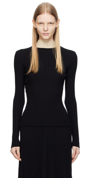 BEVZA - Black Colorblocked Turtleneck