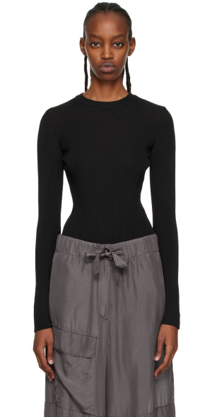 BEVZA - Black Ribbed Bodysuit