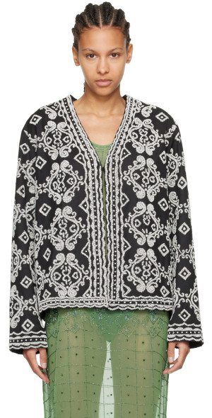 Bode - Black Beaded Baroque Jacket