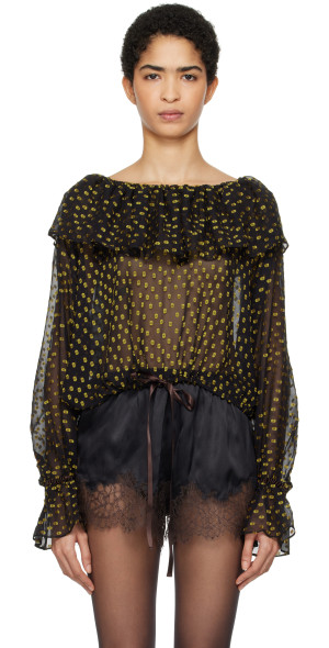 Bode - Black Stadium Dot Blouse