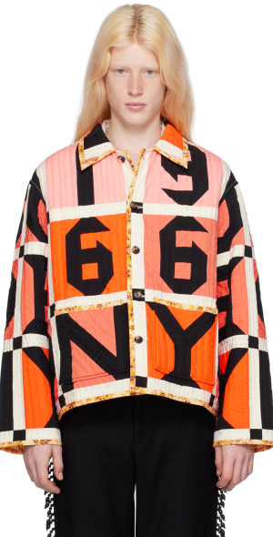 Bode - Orange Letter Block Quilt Jacket