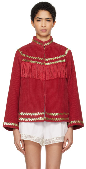 Bode - Red Bandstand Fringe Jacket